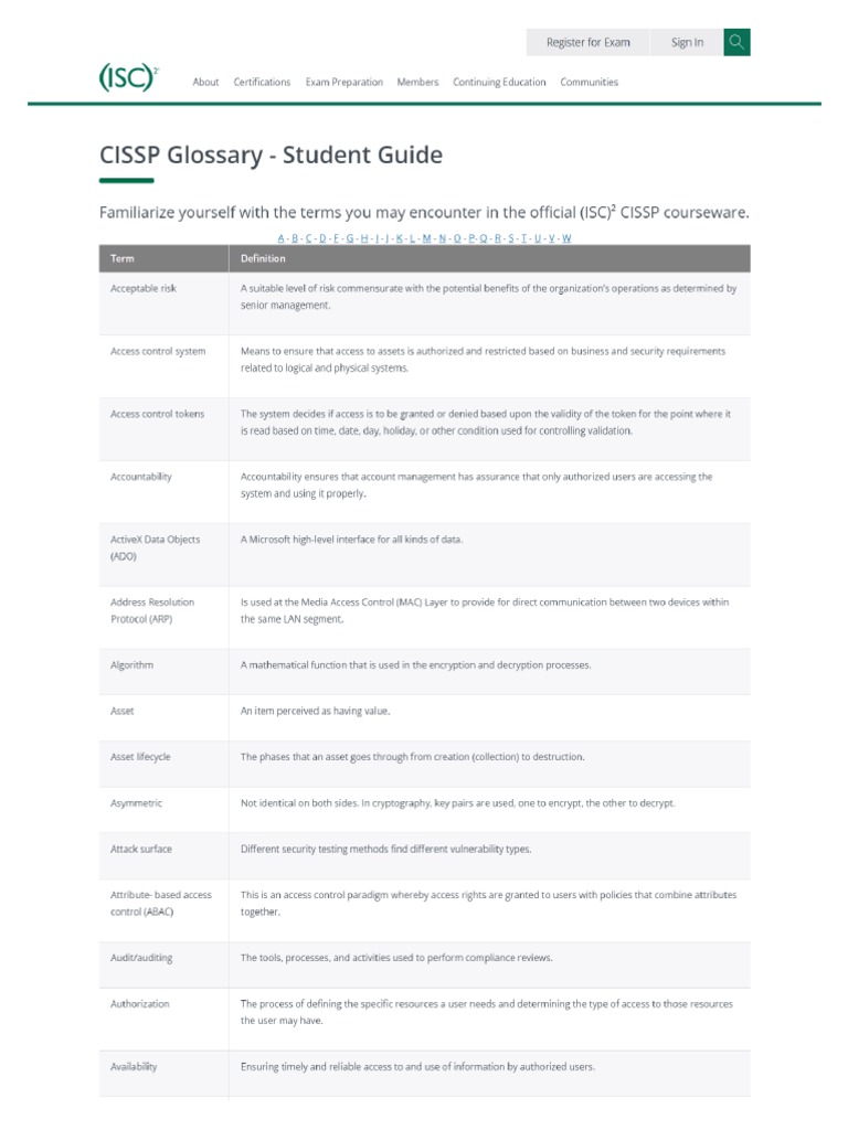 CISSP Student Glossary 2021 | PDF