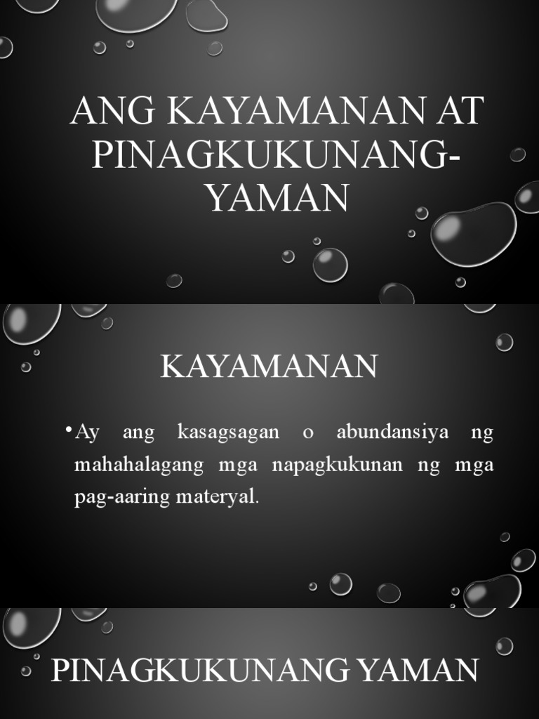 Ang Kayamanan at Pinagkukunang-Yaman | PDF