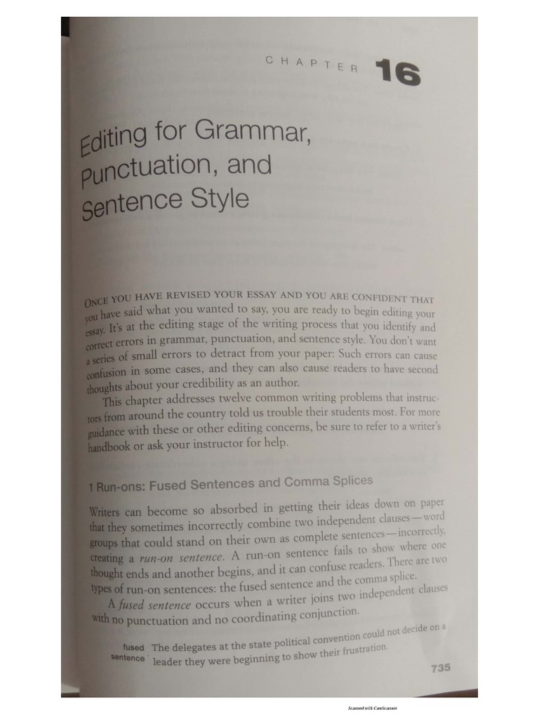 Editing For Grammar, Punctuation and Sentence Style | PDF