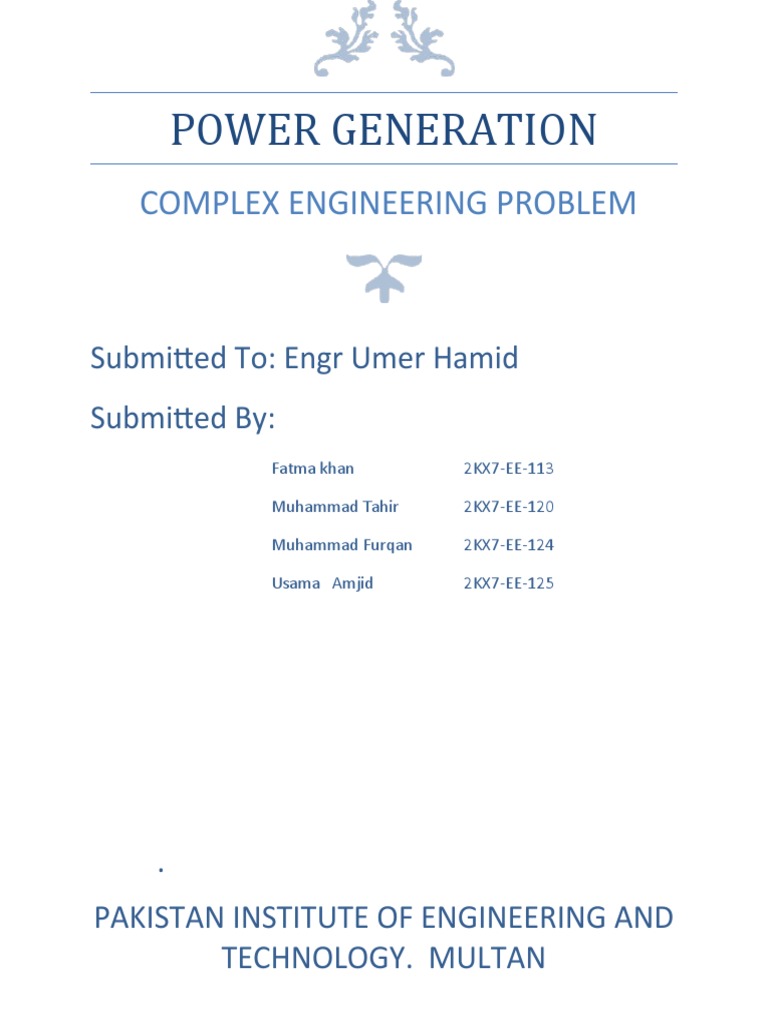 Power Generation: Complex Engineering Problem | PDF | Photovoltaics ...