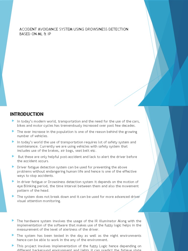 Accident Avoidance System Using Drowsiness Detection Based On ML & Ip | PDF | Personal Computers ...
