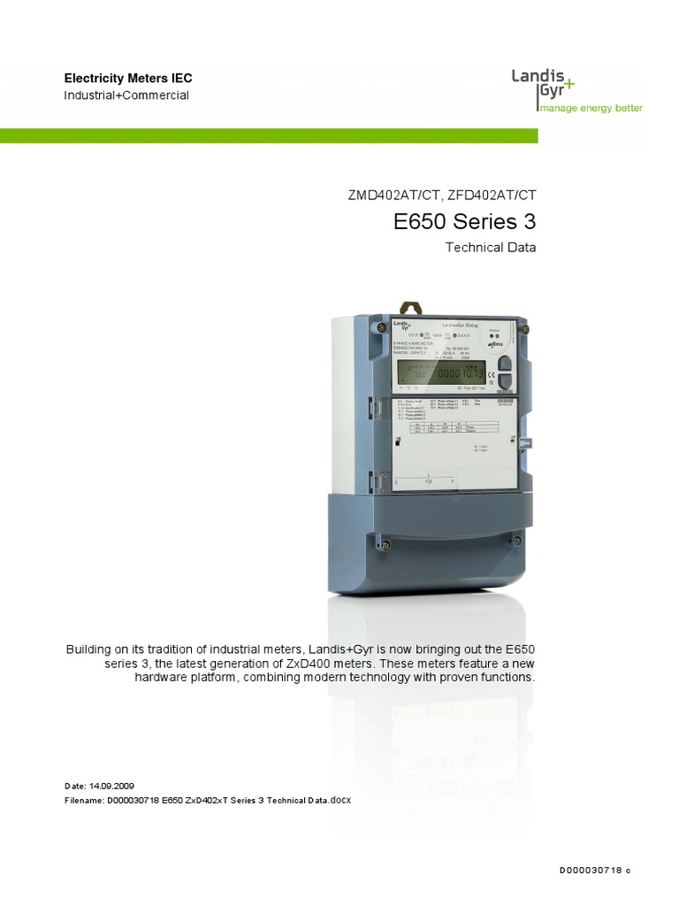 E650 Series 3: Electricity Meters IEC | PDF | Power Supply | Ac Power
