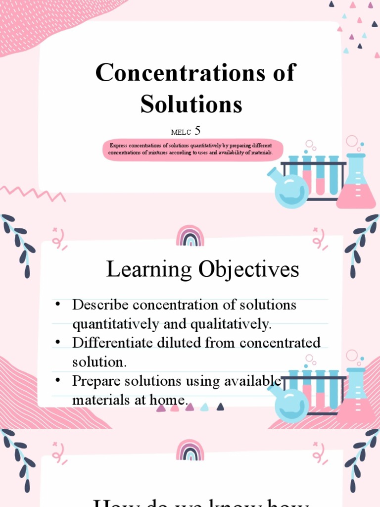 Concentration of Solutions | PDF | Concentration | Solution