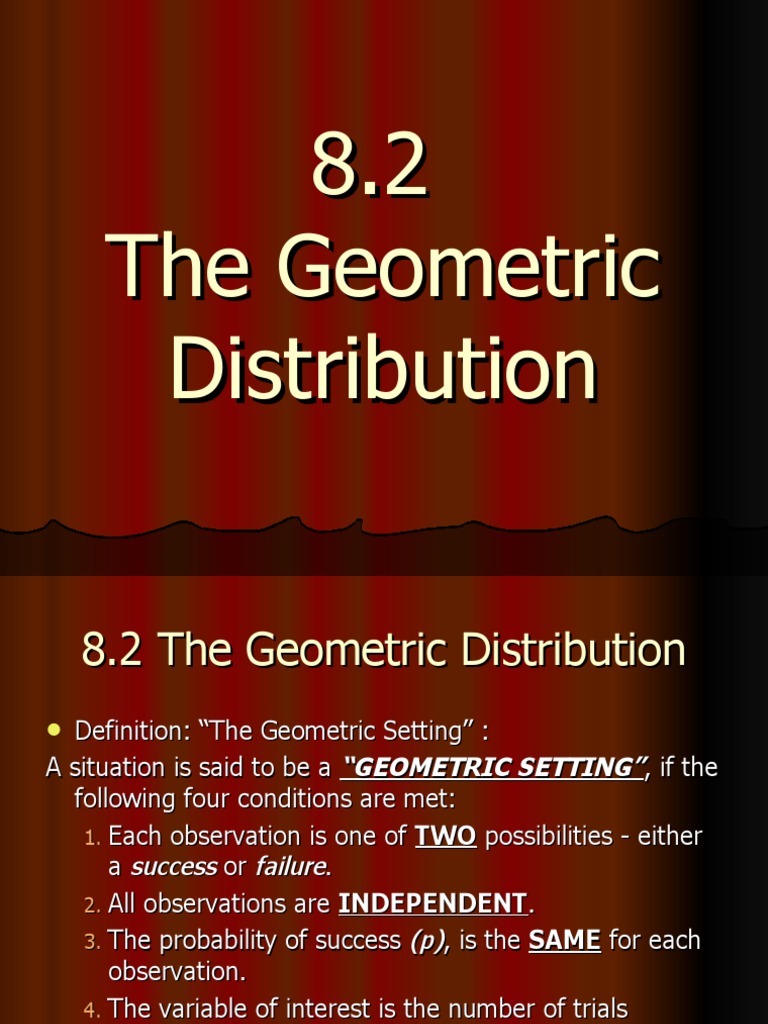 Chapter 82 Geometric Distribution | PDF