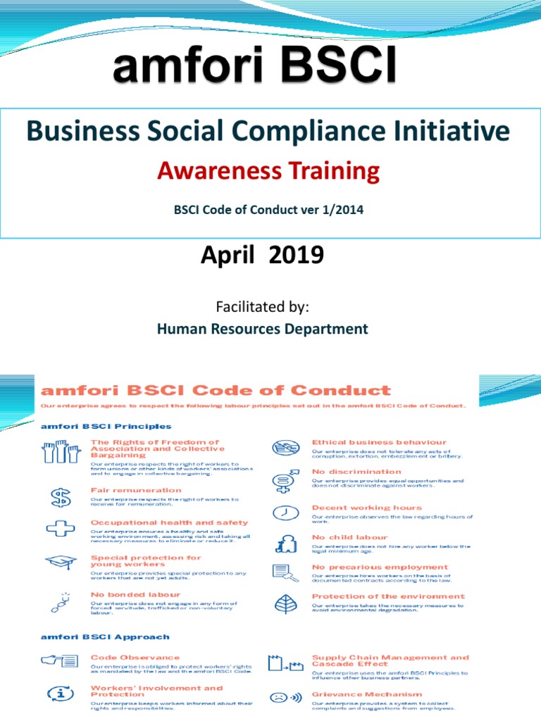 BSCI AUDIT Presentation | PDF | Occupational Safety And Health | Labour Law