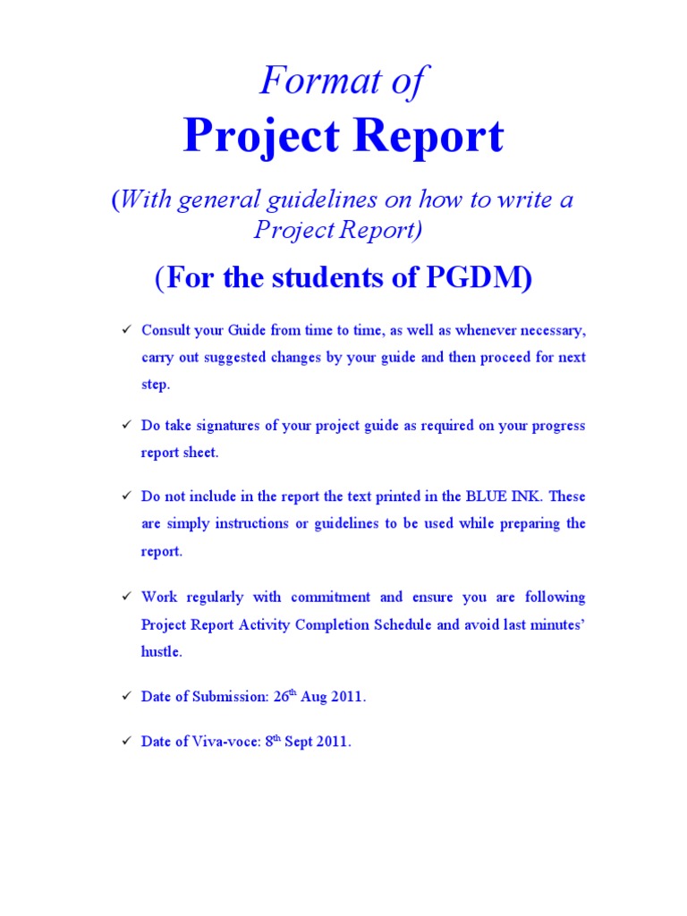 Project Report Format | PDF | Master Of Business Administration | Learning