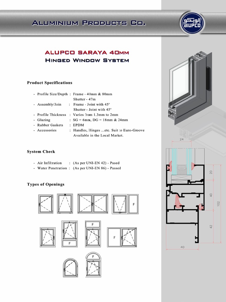 ALUPCO Saraya Hinged Window | PDF
