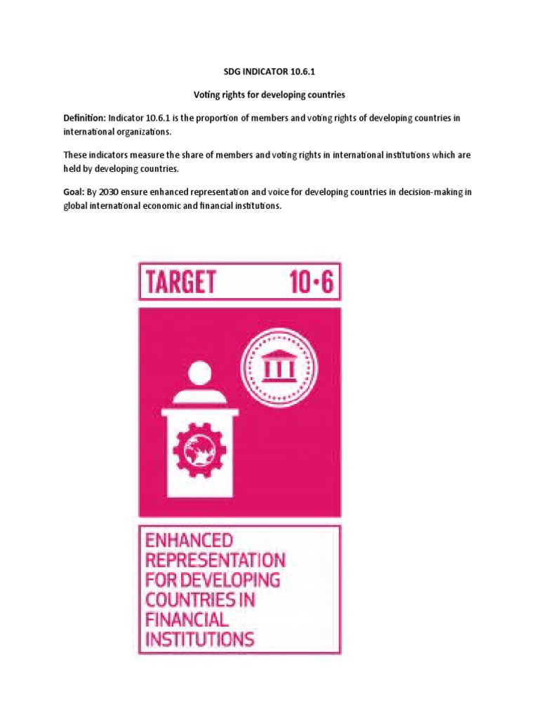 SDG Indicator 10.6.1 | PDF