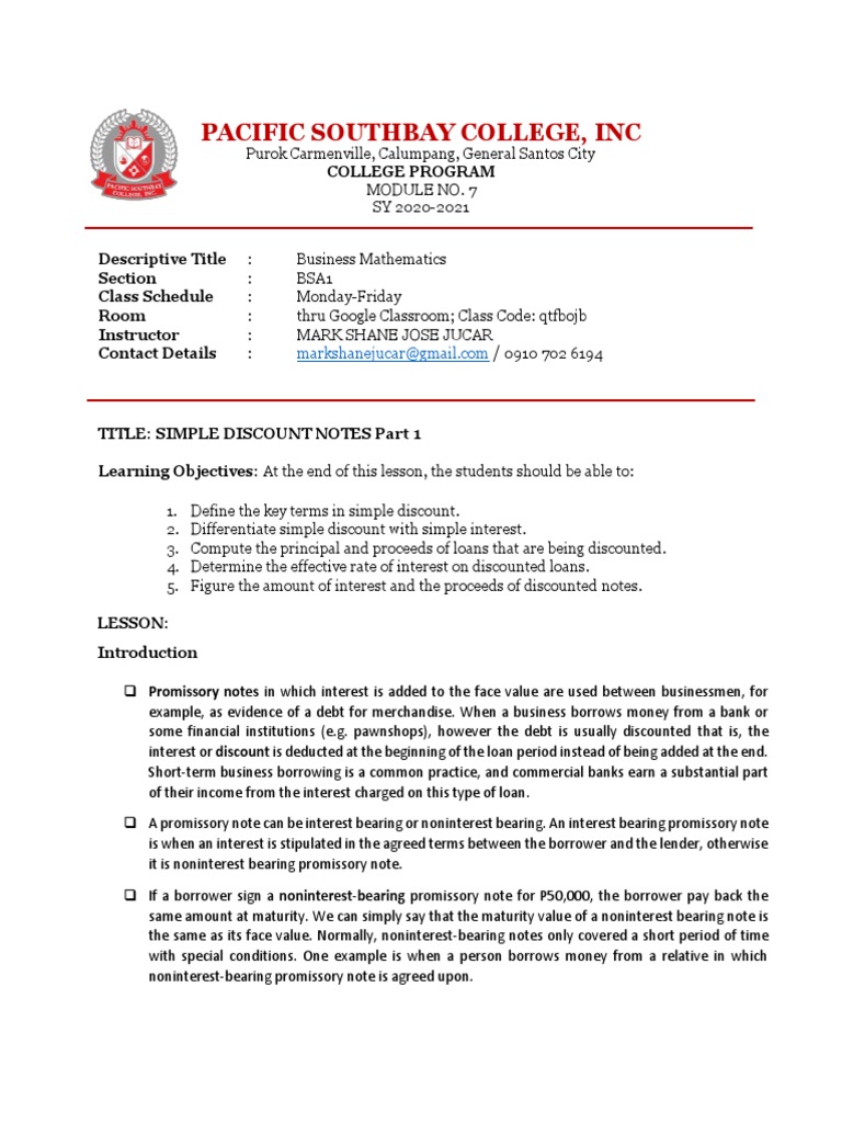 Module 8 Part 1 | PDF | Loans | Interest