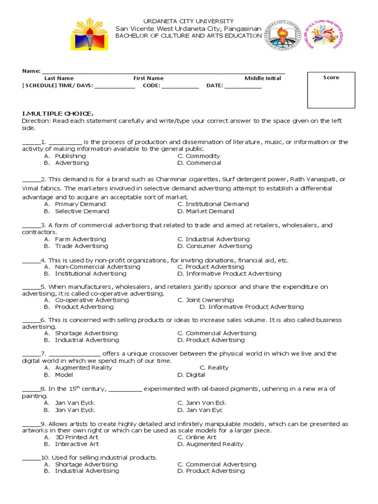 BCAED FINAL EXAM Signed | PDF | Advertising | Television