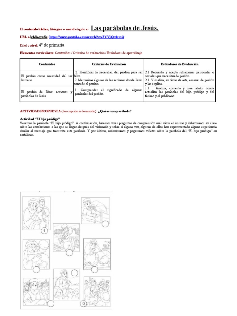 Actividad para La Enseñanza de La Biblia | PDF | Parábolas de Jesús ...