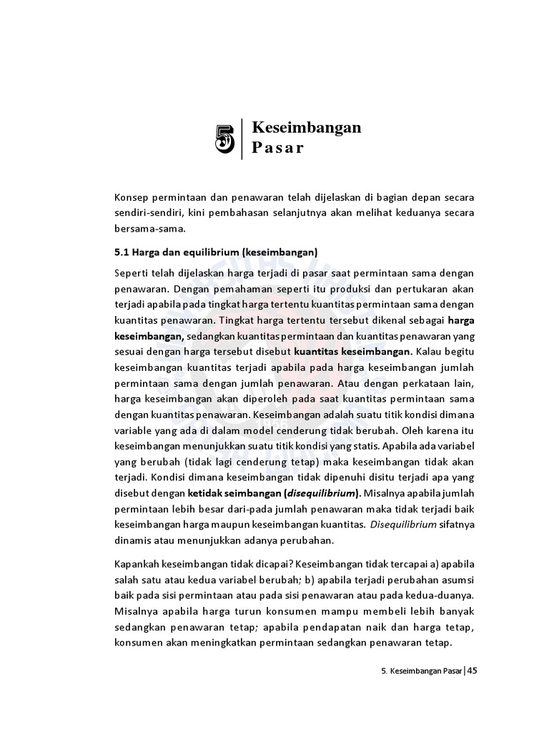 BOOK Konta Damanik Gatot Sasongko Peng Ilmu Ekonomi Eko Mikro Bab 5 | PDF