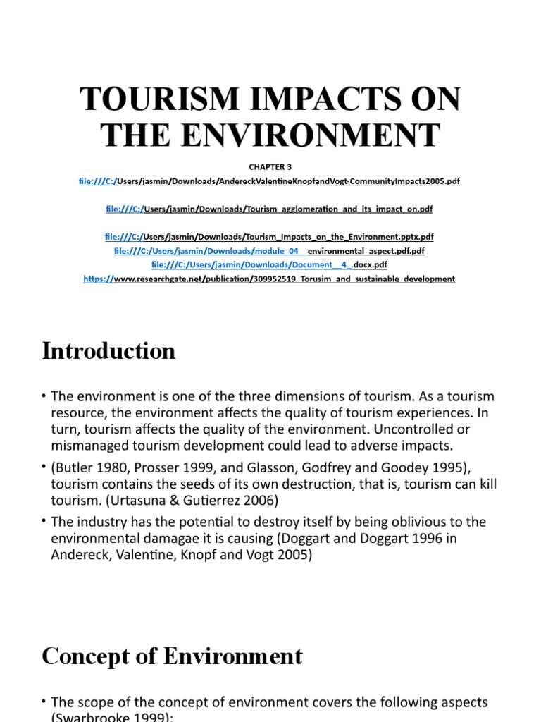 Tourism Impacts On The Environment | PDF | Natural Environment ...