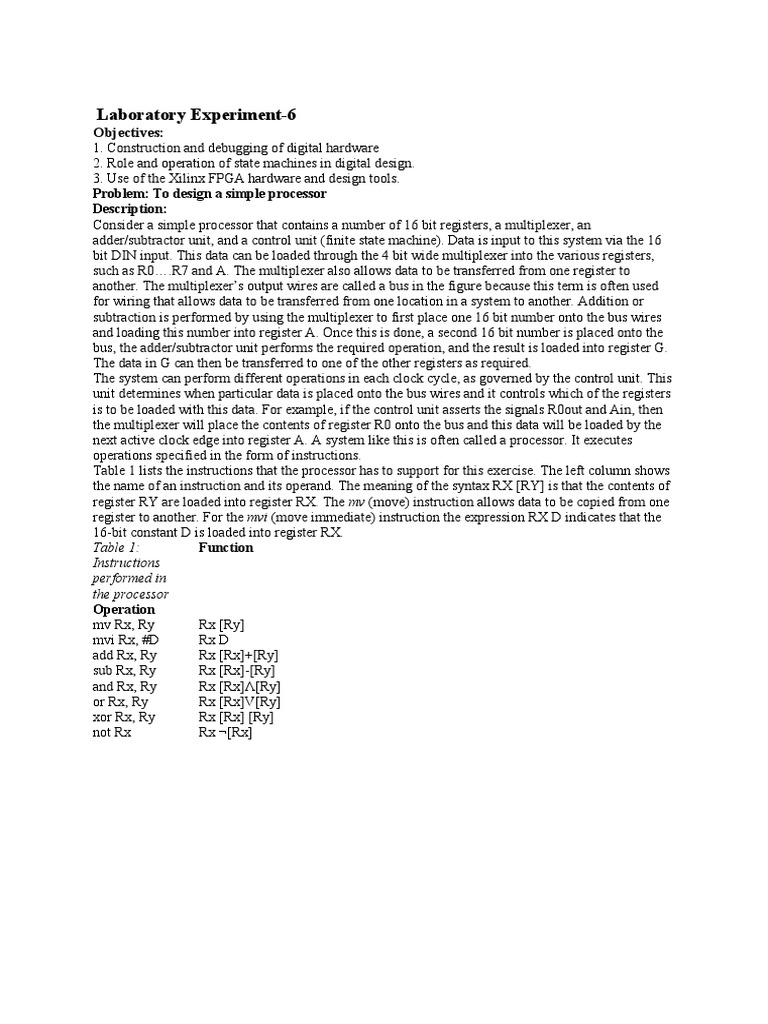 Laboratory Experiment For Digital Electronics | PDF | Central ...