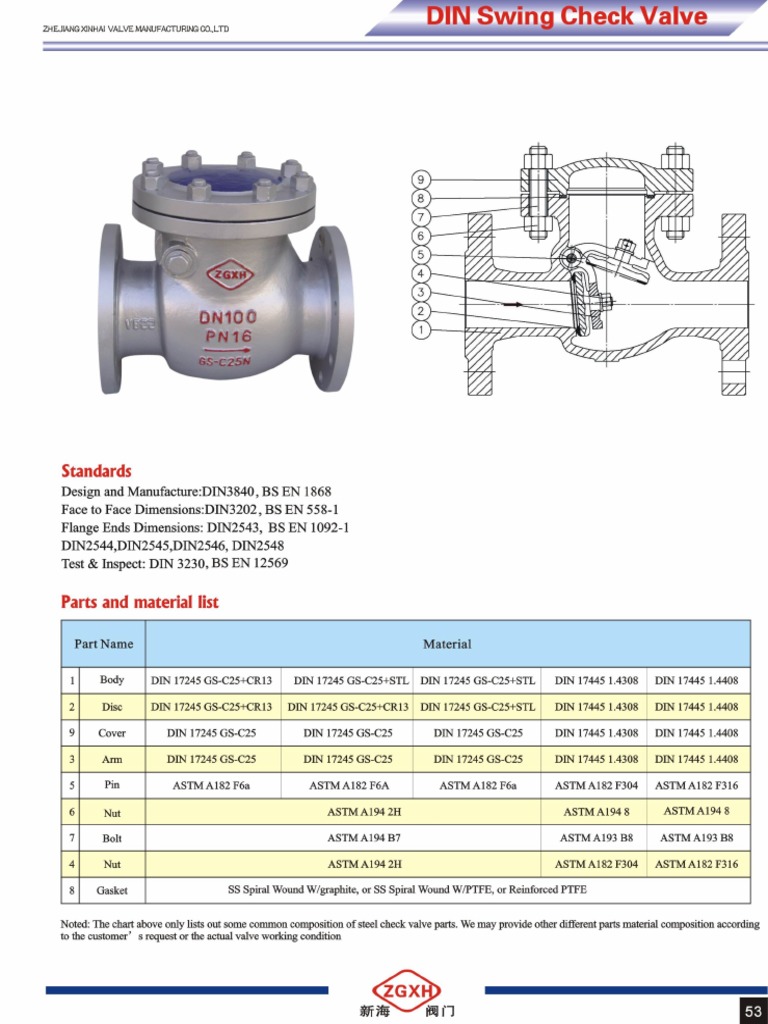 Check Valve - EN 14341 | PDF