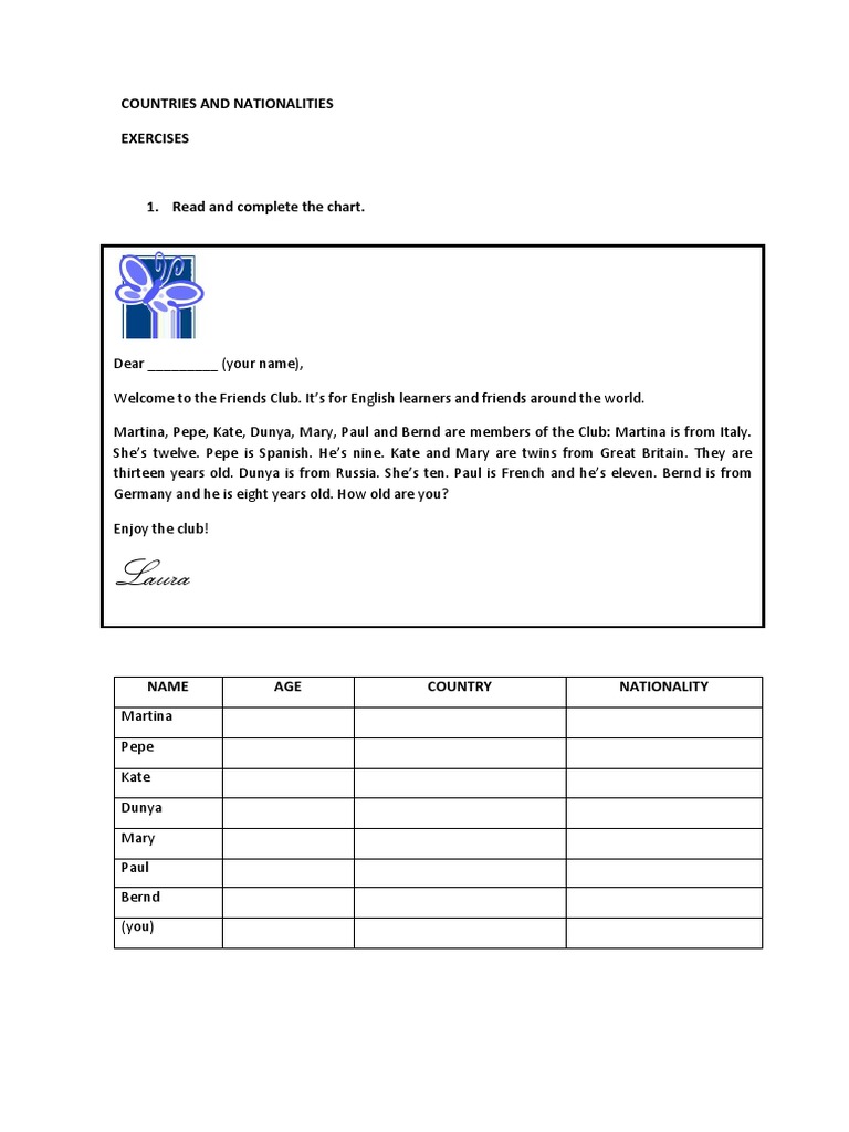 Countries and Nationalities Exercises | PDF | Human Communication ...