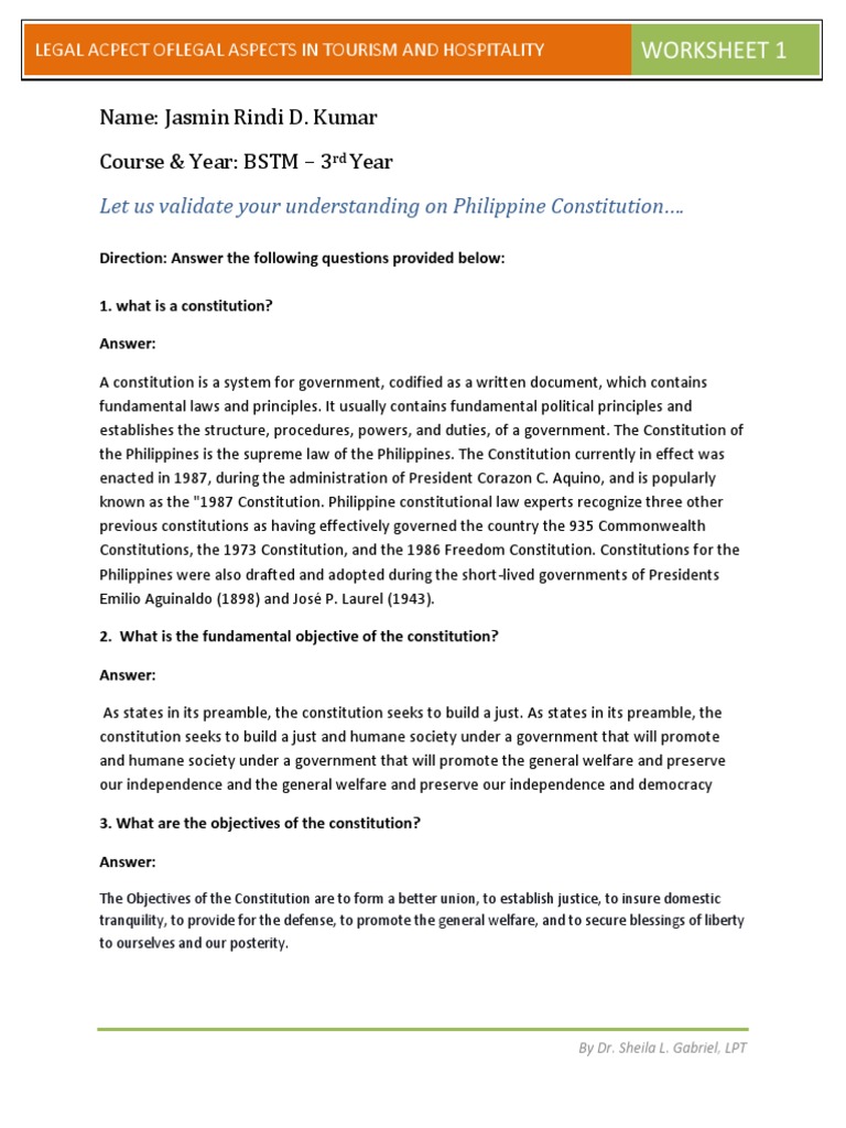 1, Philippine Constitution | PDF | Constitution | Rights