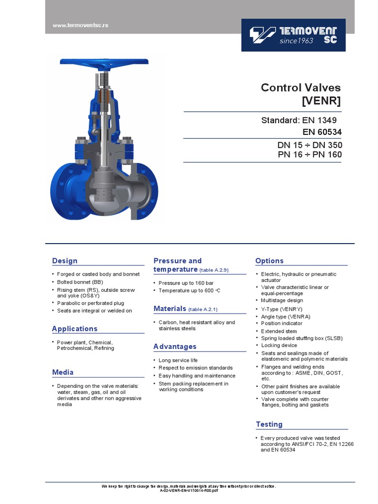 Control Valve - EN 1349 | PDF | Valve | Mechanical Engineering