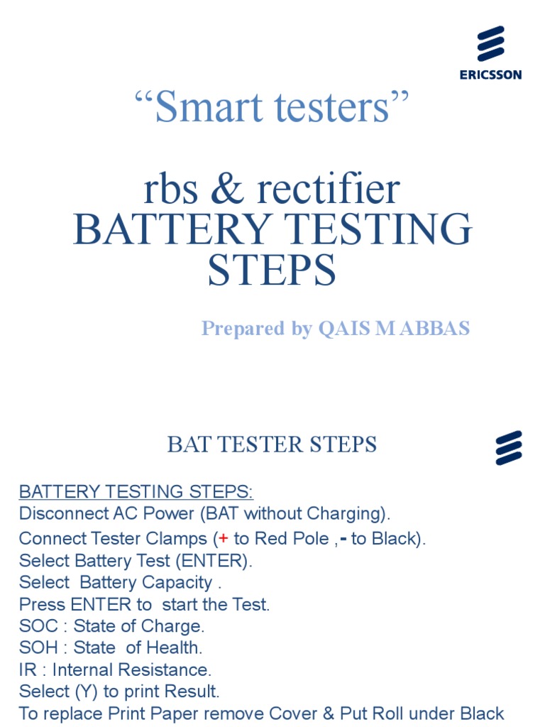 "Smart Testers": Rbs & Rectifier Battery Testing Steps | PDF