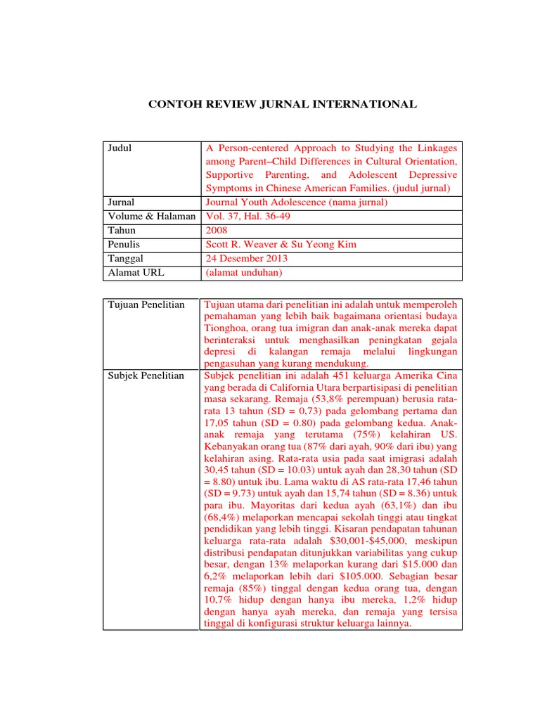 Contoh Review Jurnal Internasional | PDF