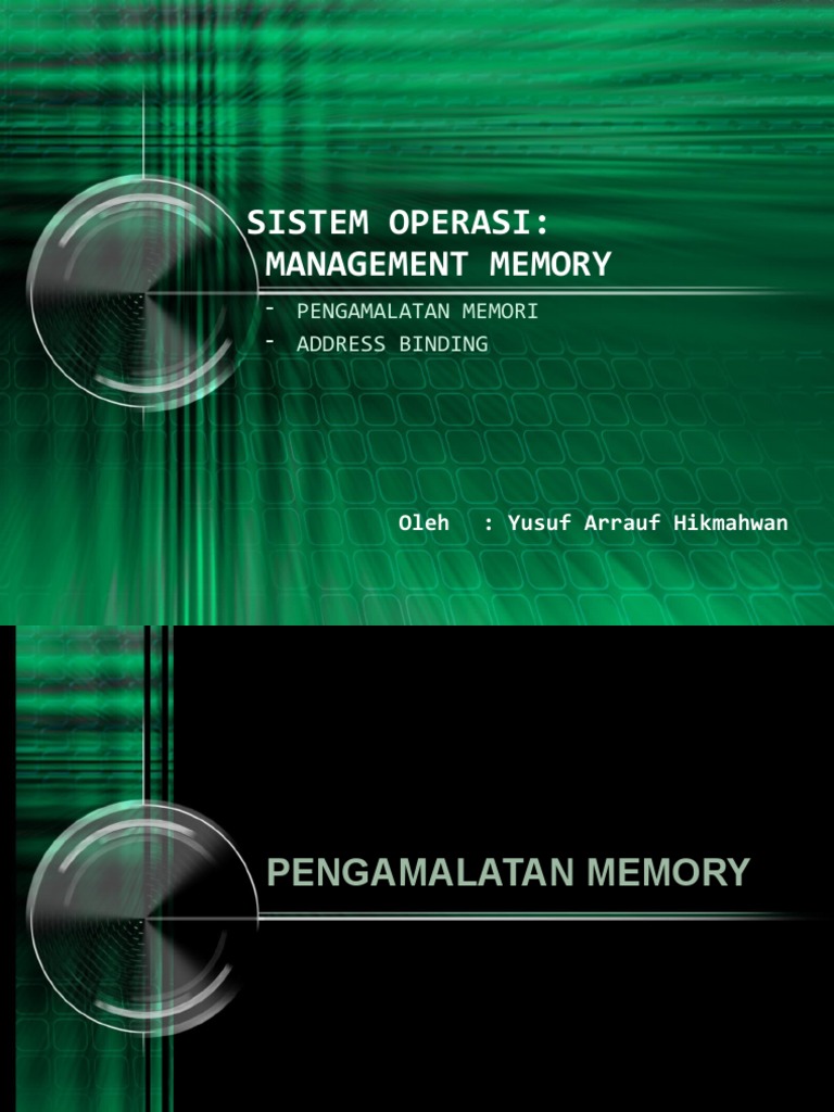Presentation Management Memory and Address Binding of Operating System | PDF | Teknologi & Rekayasa