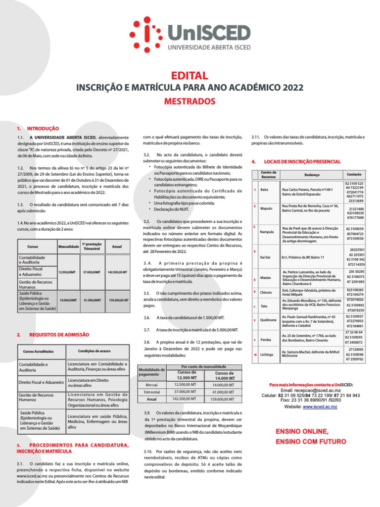 UnISCED Edital | PDF