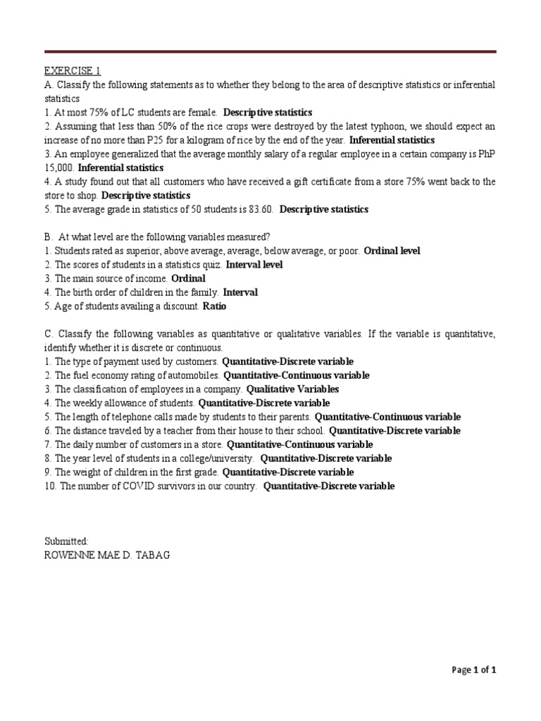 EXERCISE 1 LC Stat | PDF