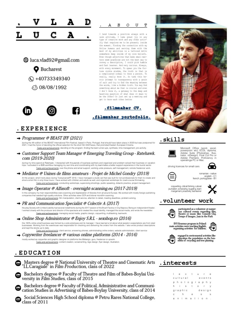 CV Vlad Luca | PDF