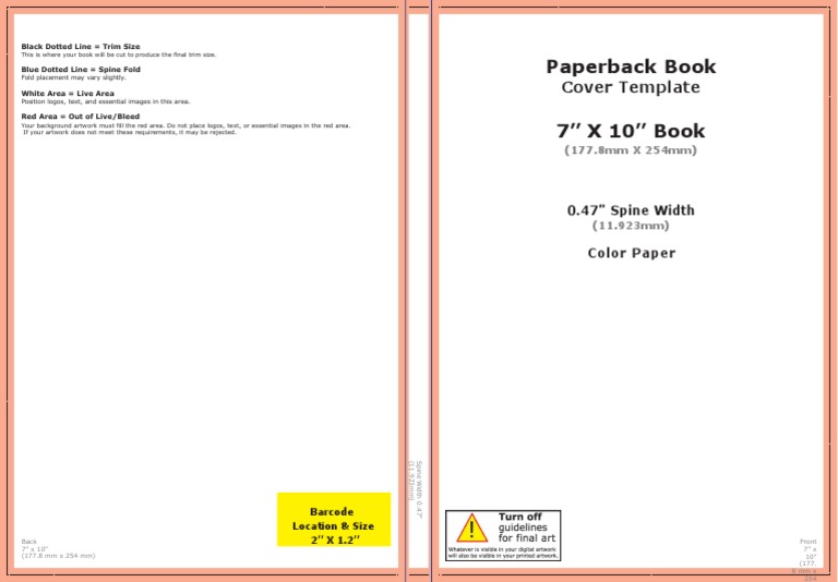 Paperback Book 7" X 10" Book: Cover Template | PDF | Books