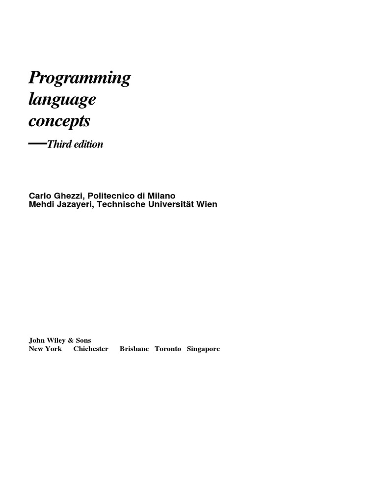 Programming Language Concepts | PDF