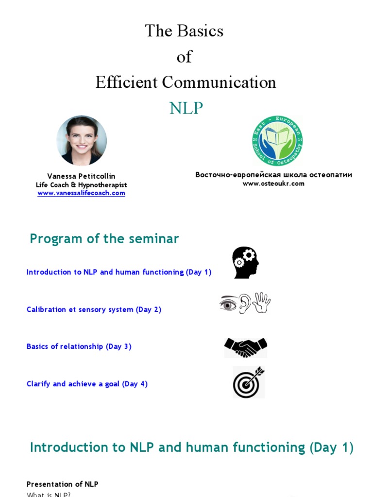 The Basics of Efficient Communication NLP | PDF | Neuro Linguistic ...