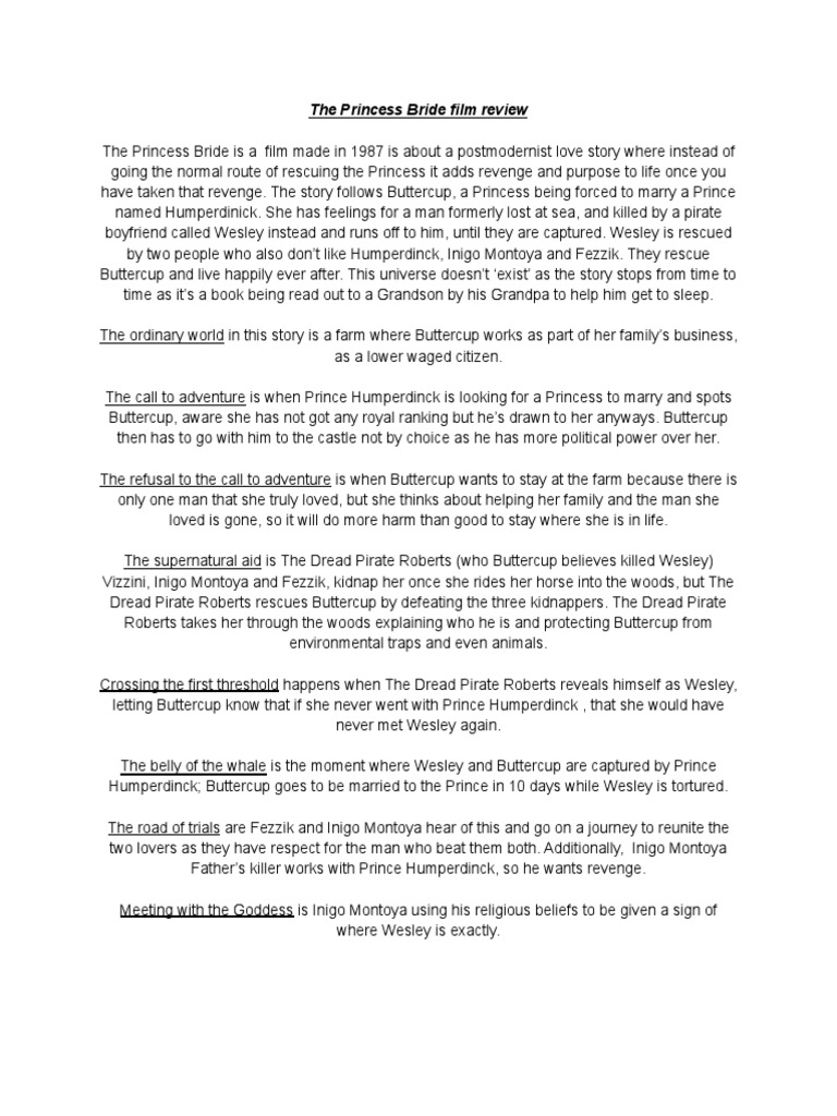 The Princess Bride Film Review | PDF