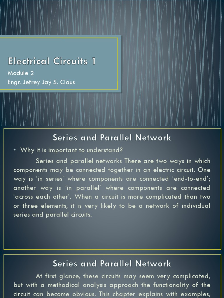 EE 424 Module 2 | PDF | Electrical Network | Series And Parallel Circuits