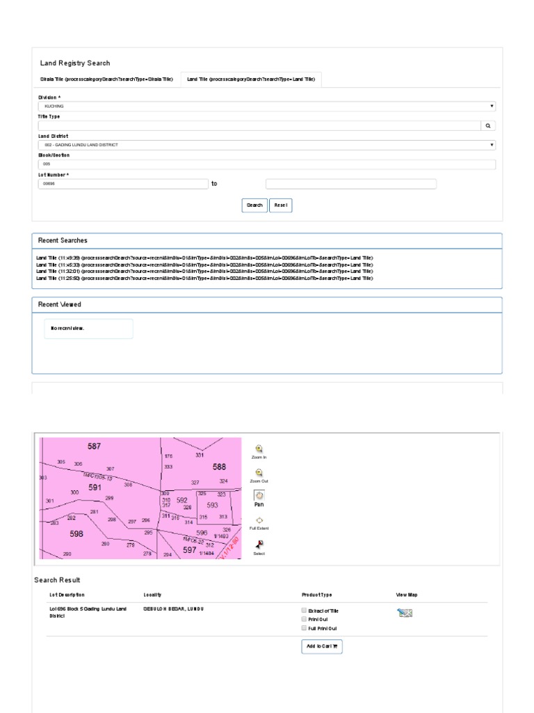 Land Registry Search: Kuching | PDF | Computing | Intellectual Works