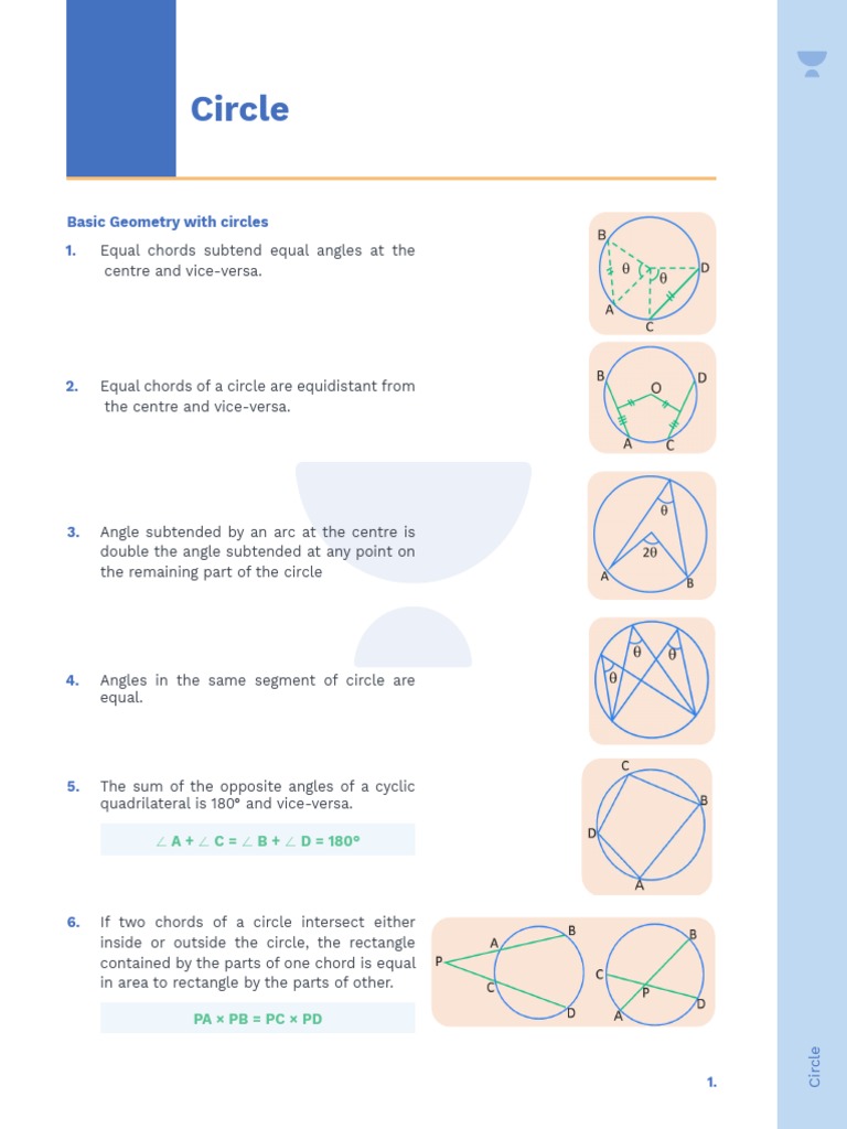 Circle: Basic Geometry With Circles 1 | PDF | Circle | Tangent