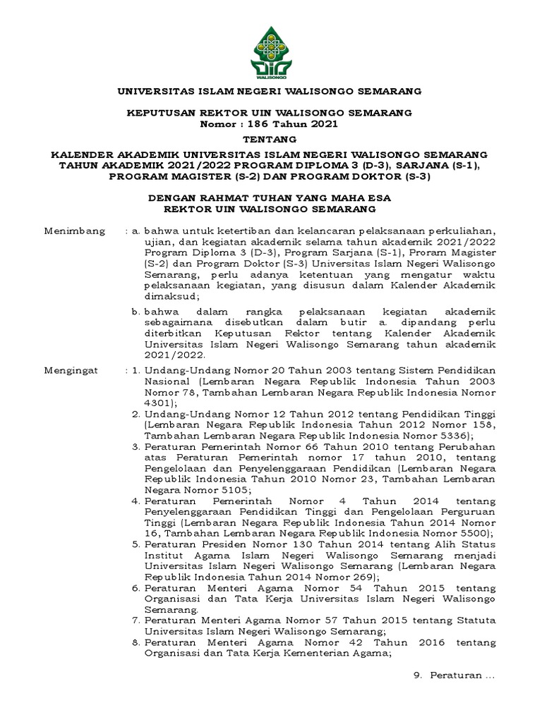 Kalender Akademik 2021 2022 Pdf