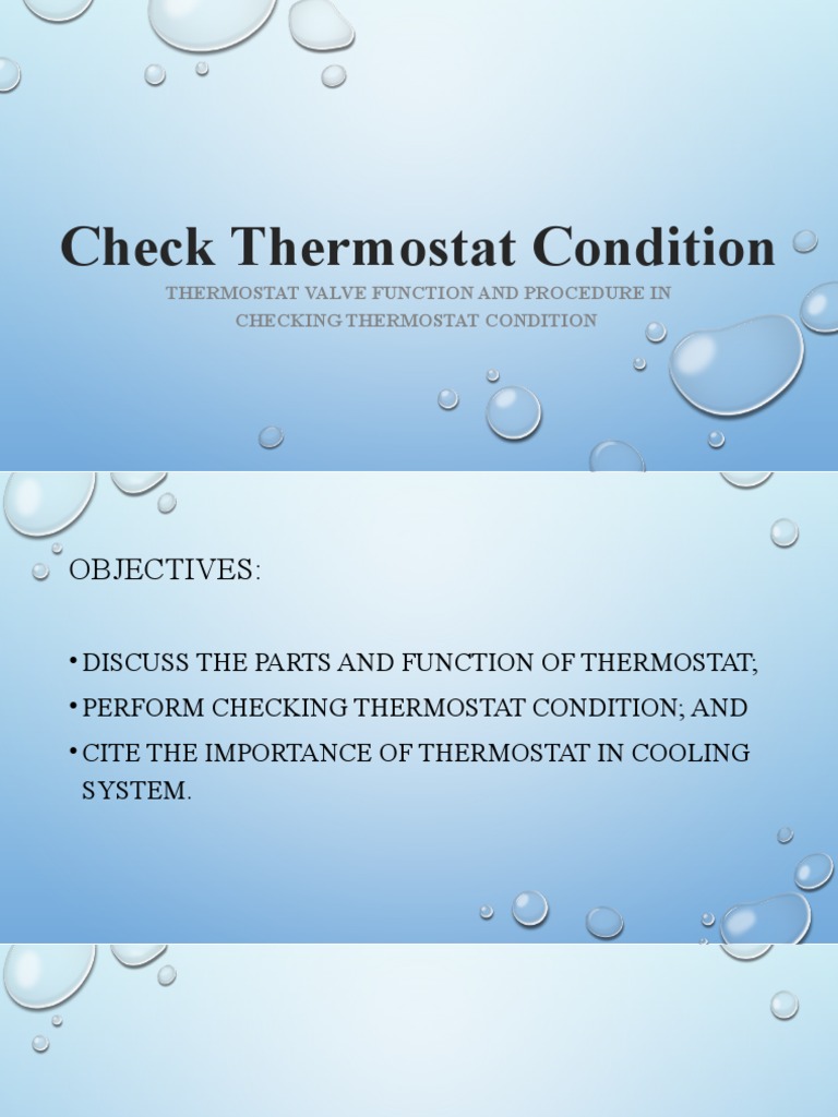 Thermostat Valve Function and Testing Guide | PDF | Thermostat | Radiator
