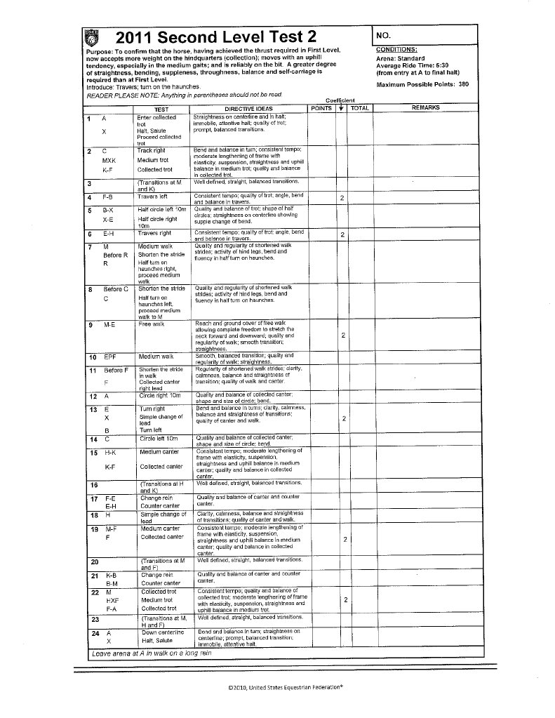 Second Level Test 2 | PDF | Dressage