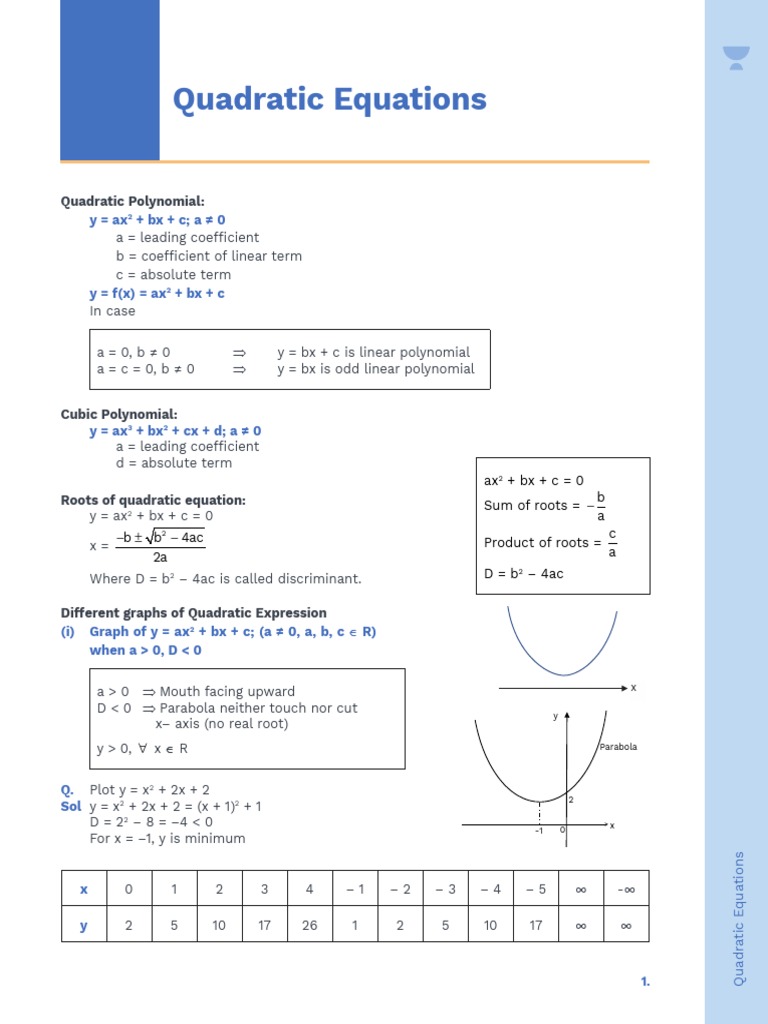 Quadratic Equations | PDF | Quadratic Equation | Mathematics