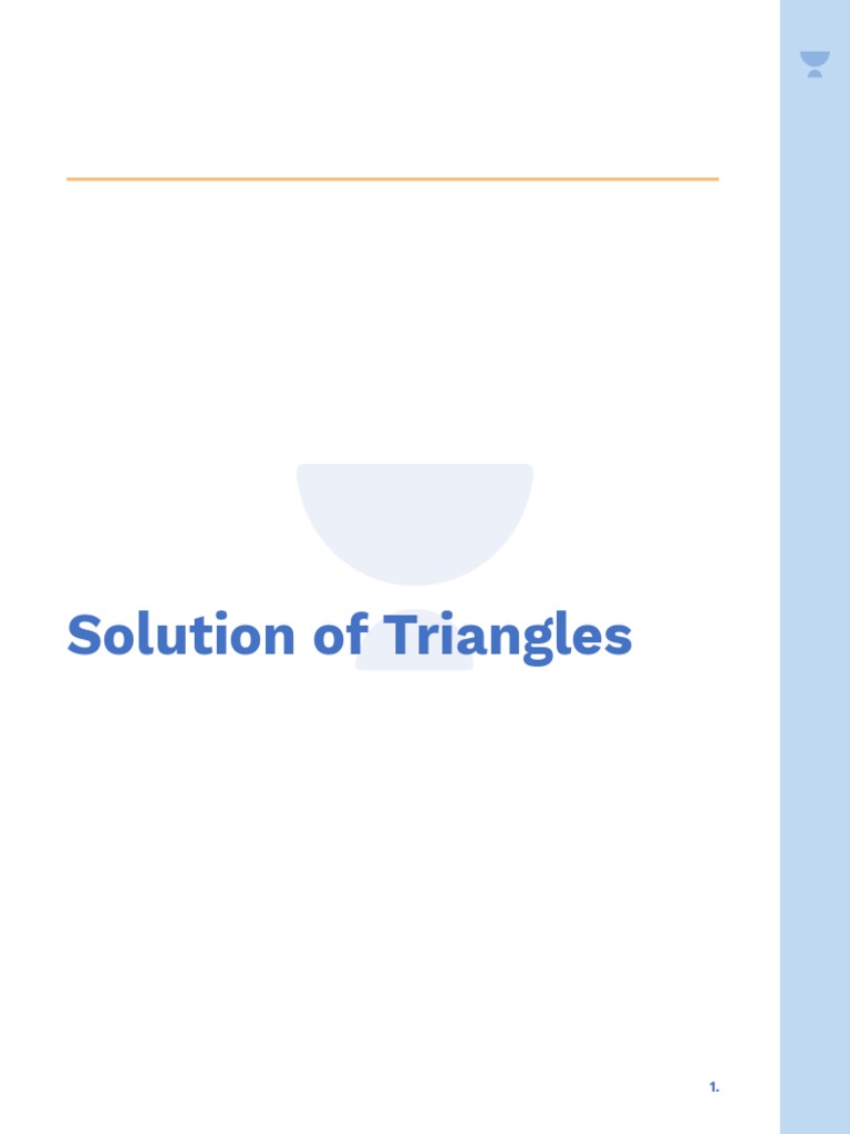 Solution of Triangles | PDF | Trigonometric Functions | Sine