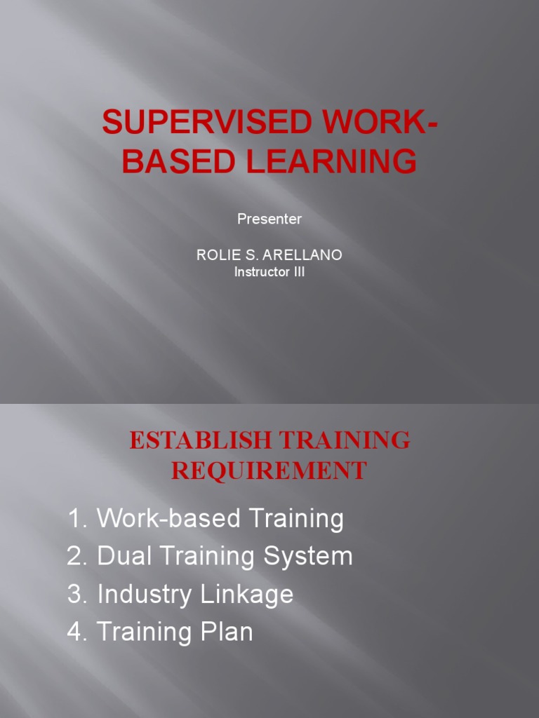 Supervising Work-Based Learning | PDF | Competence (Human Resources ...