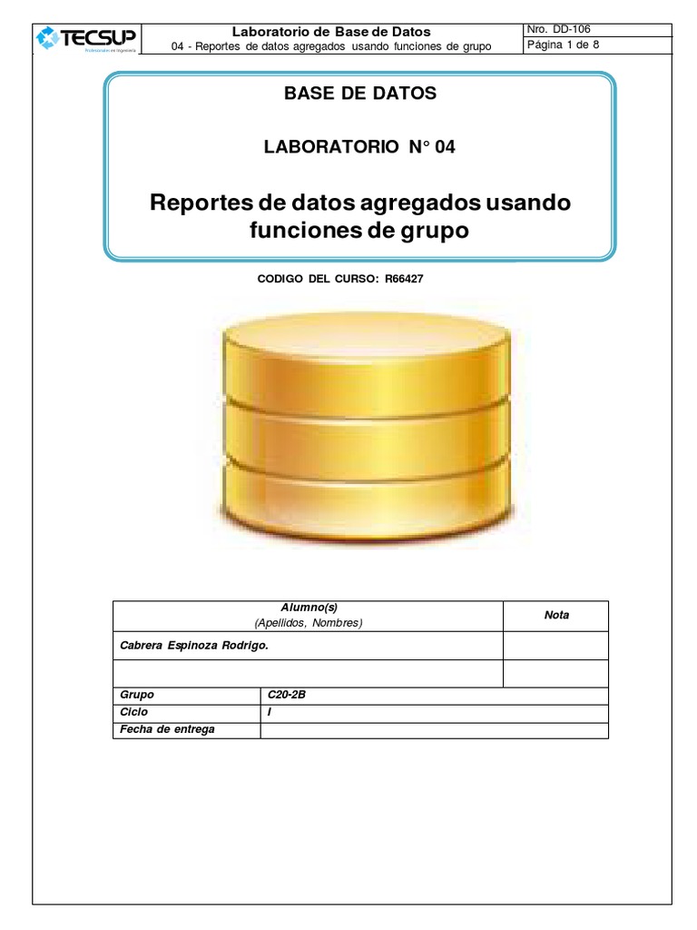Reportes de Datos Agregados en SQL | PDF | SQL | Datos de computadora