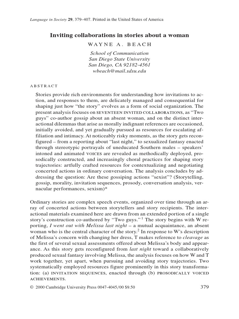 Analyzing Collaborative Storytelling Dynamics | PDF | Storytelling ...