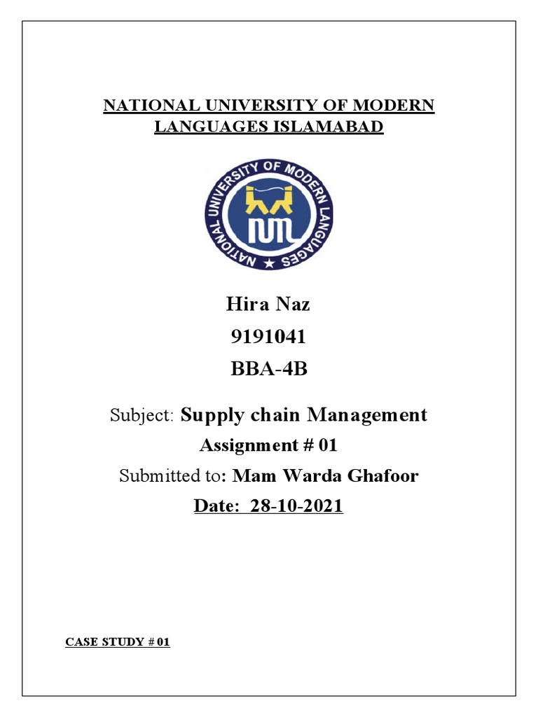 Hira Naz 9191041 SCM Assignment | PDF | Inventory | Retail
