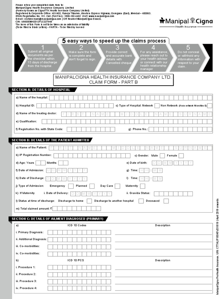 Easy Ways To Speed Up The Claims Process: Manipalcigna Health Insurance ...