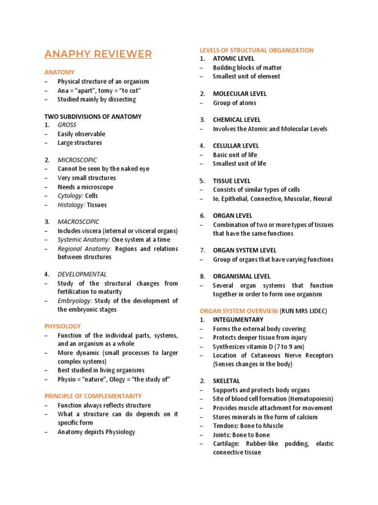 Chapter 1 Anaphy Marieb | Download Free PDF | Fat | Cell (Biology)