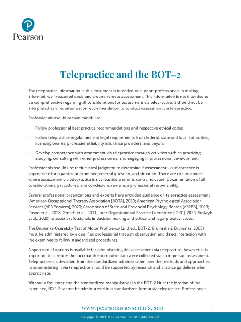 Telepractice and The Bot 2 | PDF | Test (Assessment) | Computer Monitor