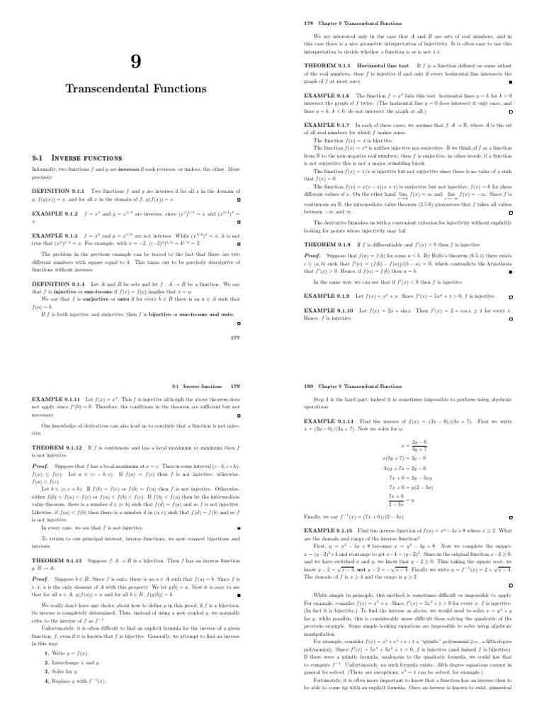Chapter 9 Transcendental Functions | Download Free PDF | Function ...