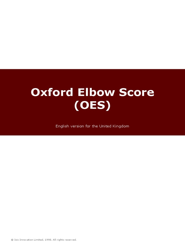 Oxford Elbow Score (OES) : English Version For The United Kingdom | PDF ...