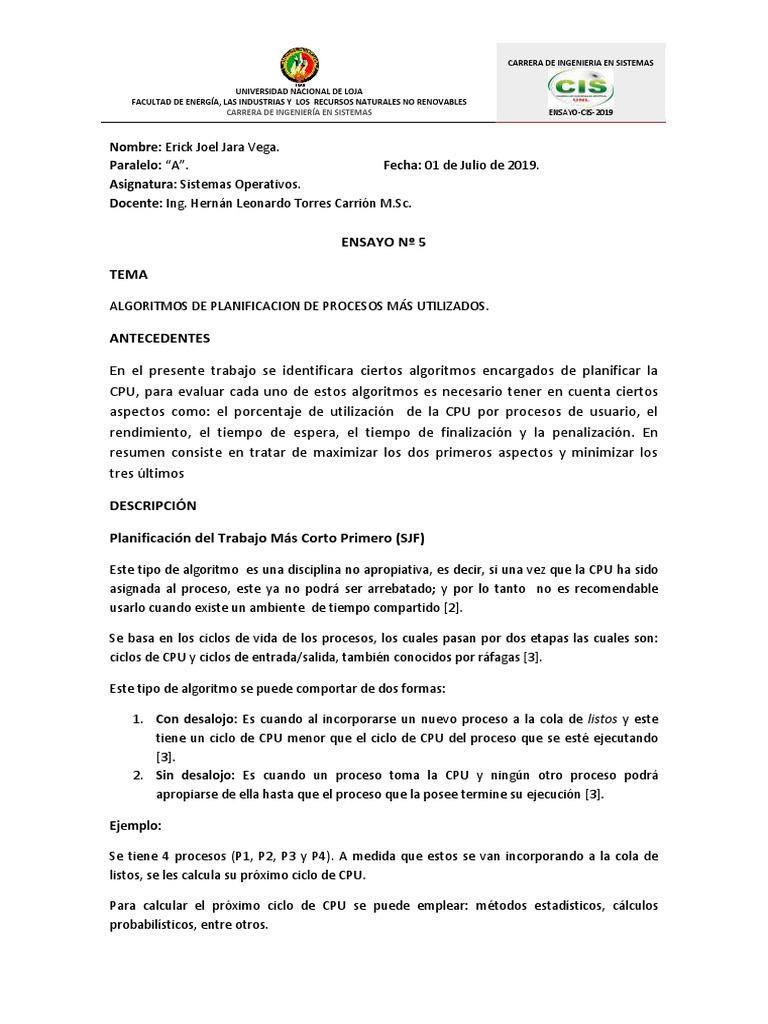Algoritmos de Planificacion de Procesos Más Utilizados. | PDF | Proceso ... Algoritmos de Planificacion de Procesos Más Utilizados. | PDF | Proceso ...